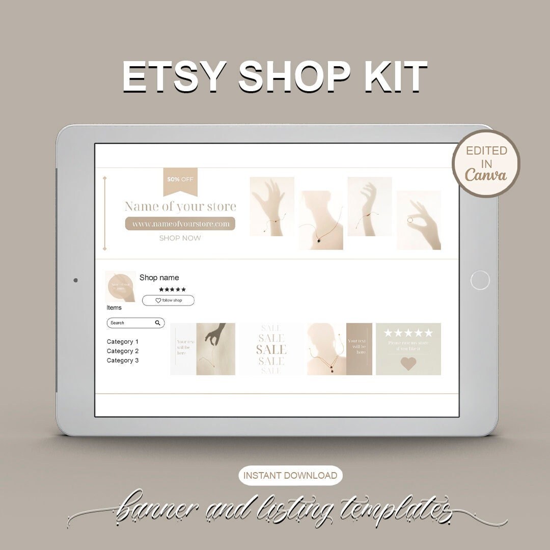 Etsy Shop Kit Banner Kit Etsy Shop Branding Kit Etsy Shop Kit Aesthetic ...