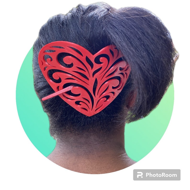 3D Printed Heart Hair Pin - Etsy