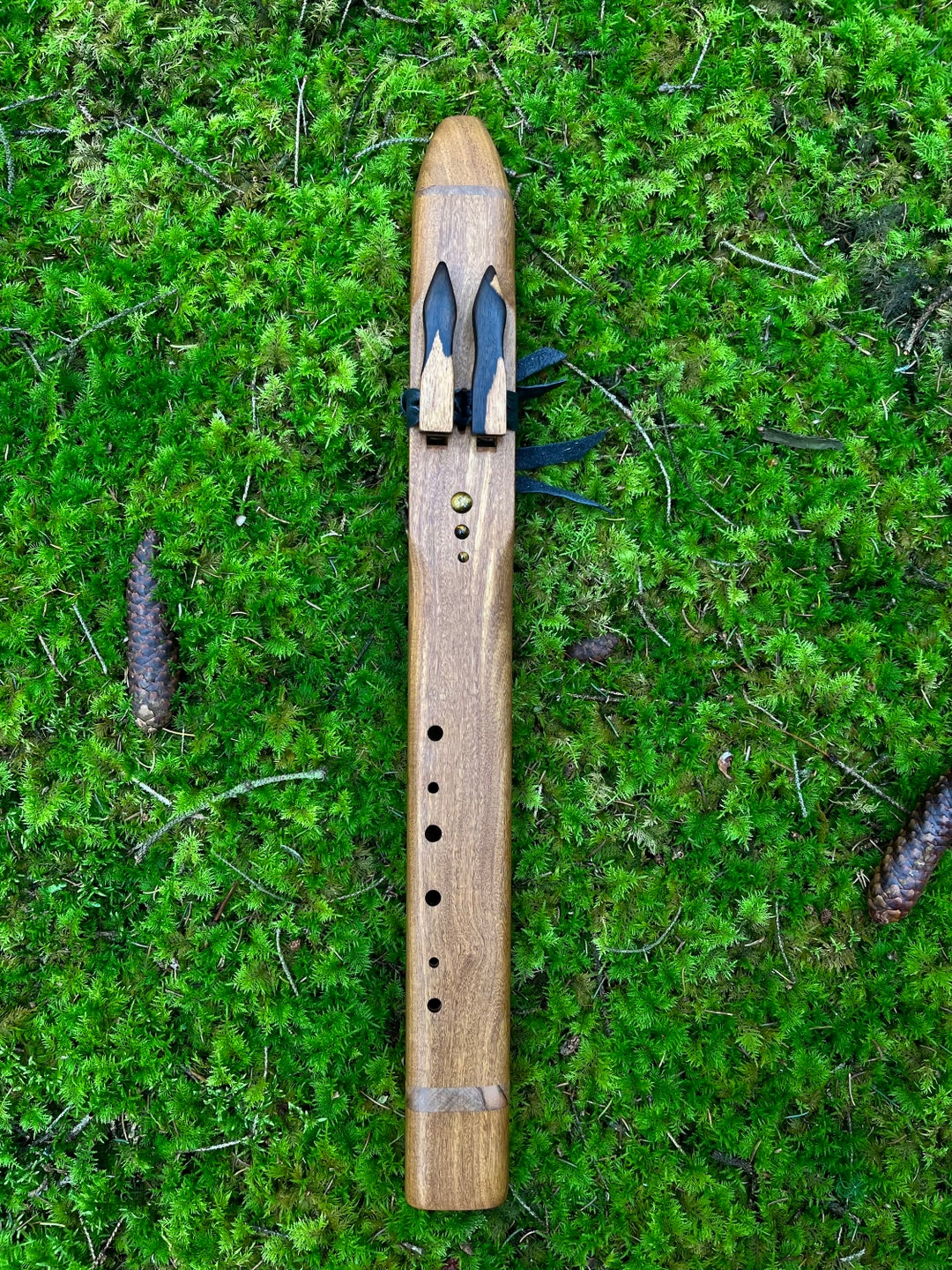 Native American Style Double Drone Flute Key of Aeolian F - Etsy