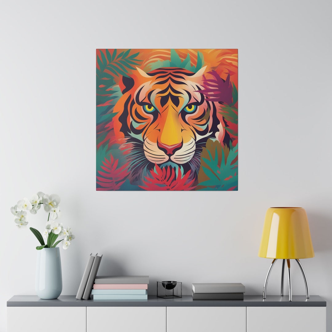 Psychedelic Tiger Illustration 1 Canvas Print Home Decor - Etsy