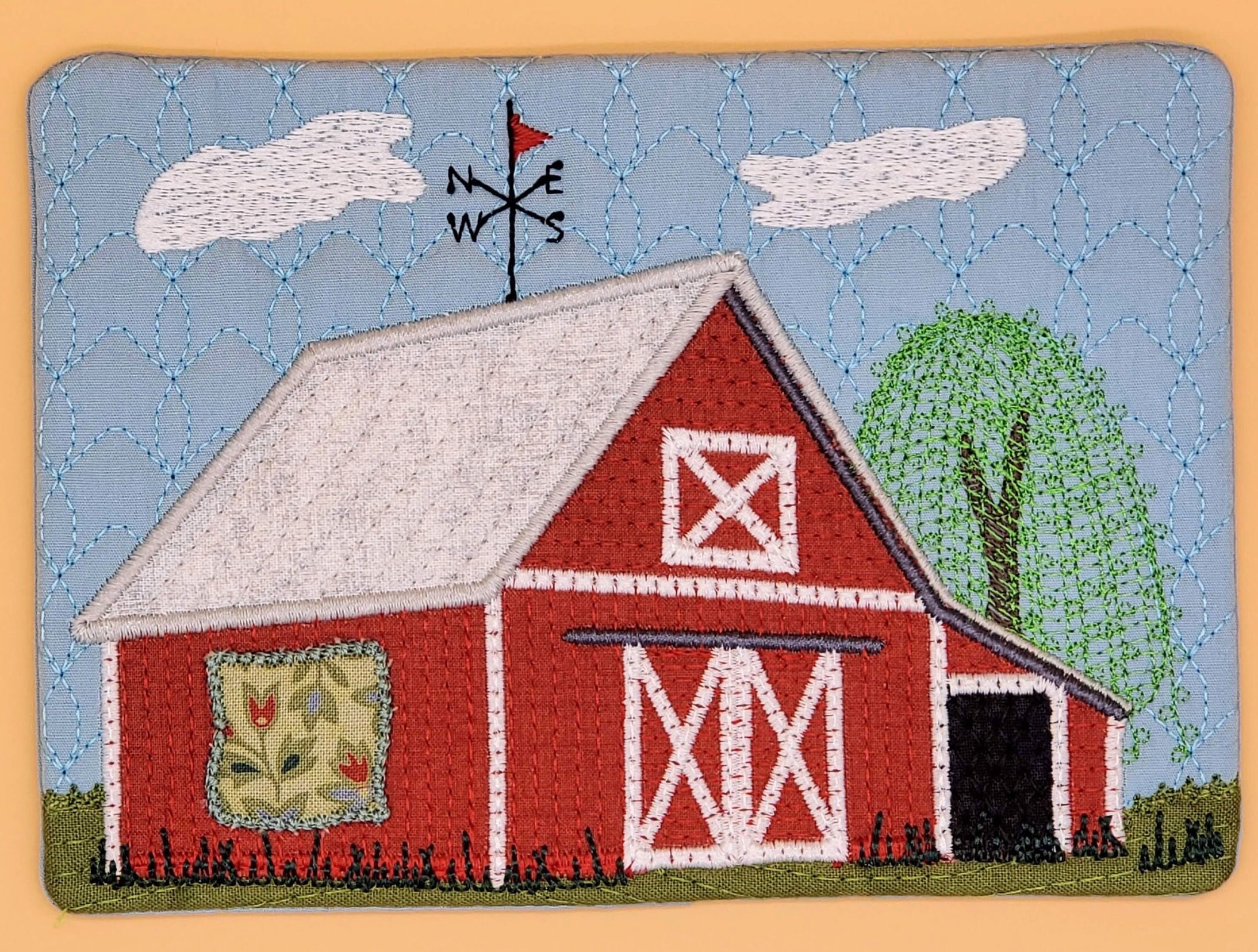 Barn Mug Rug 5 X 7 Machine Embroidery - Etsy