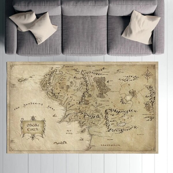 Map of Middle Earth Rug - Etsy