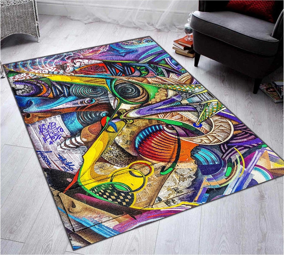 Living Room Rug, Saloon Rug, Art Rug, Abstract Rug, Modern Rug, Famous ...