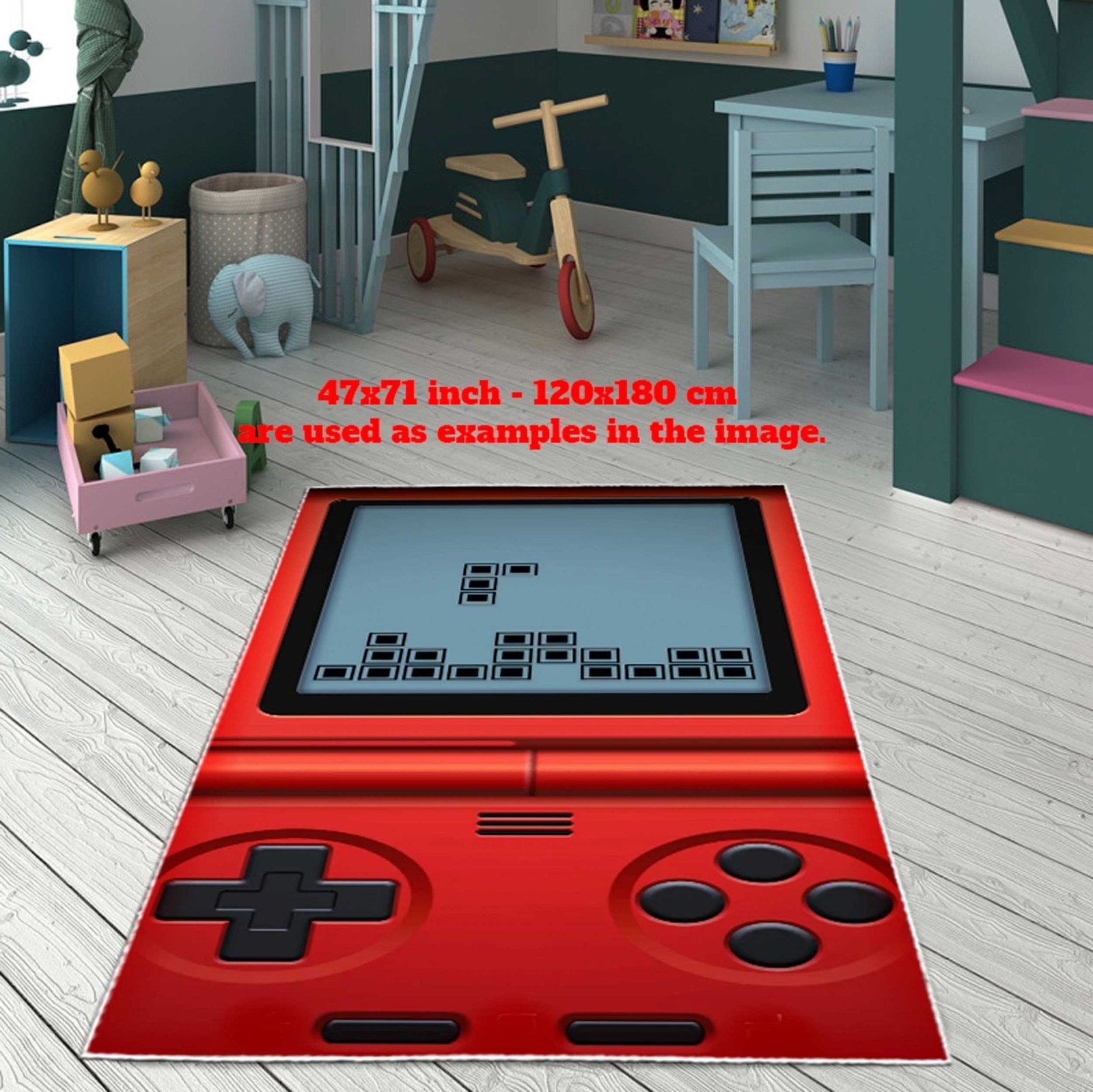 Tetris Rug Tetris Red Old Rug Tetris Rug Area Rug Gift - Etsy