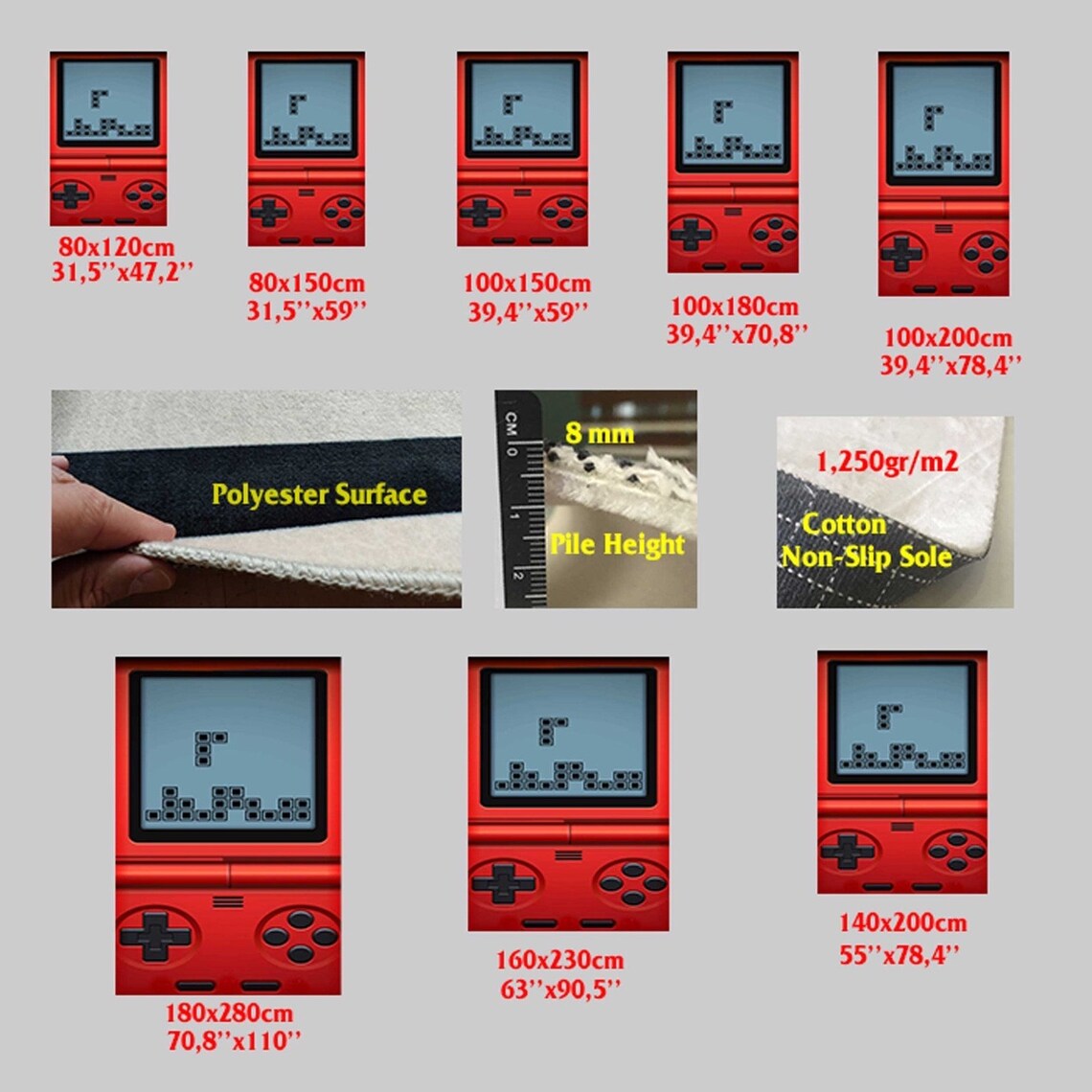 Tetris Rug Tetris Red Old Rug Tetris Rug Area Rug Gift - Etsy