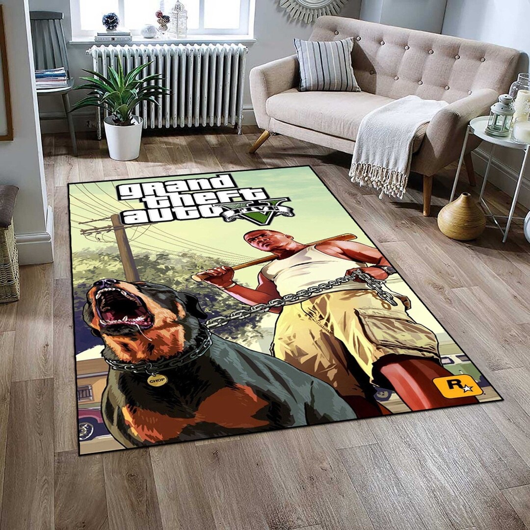 GTA 5 Rug, Grand Theft Auto Rug, Gaming Room Rug, Home Decor Rug ...
