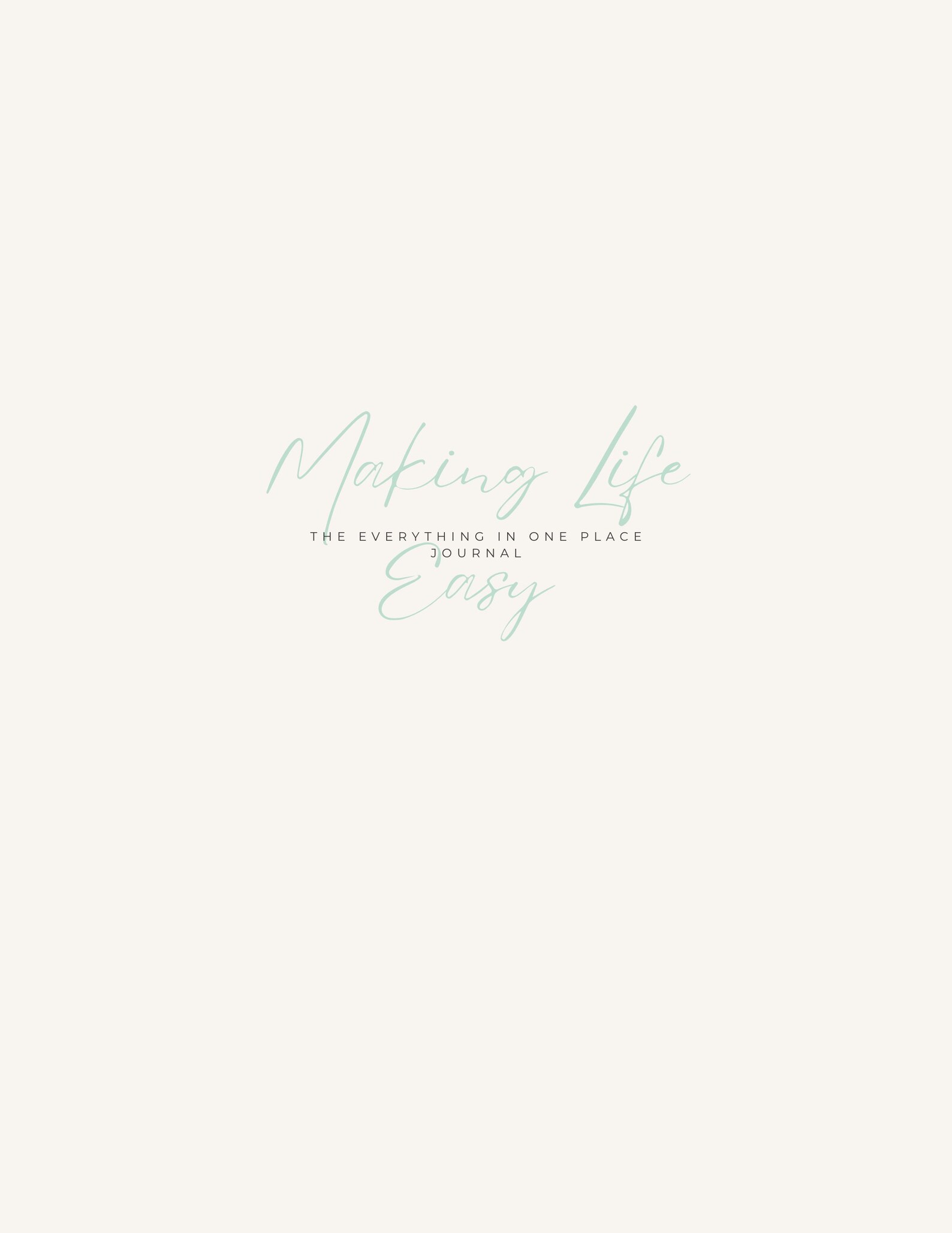 Digital Download - Making Life Easy - Everything in One Place Journal ...