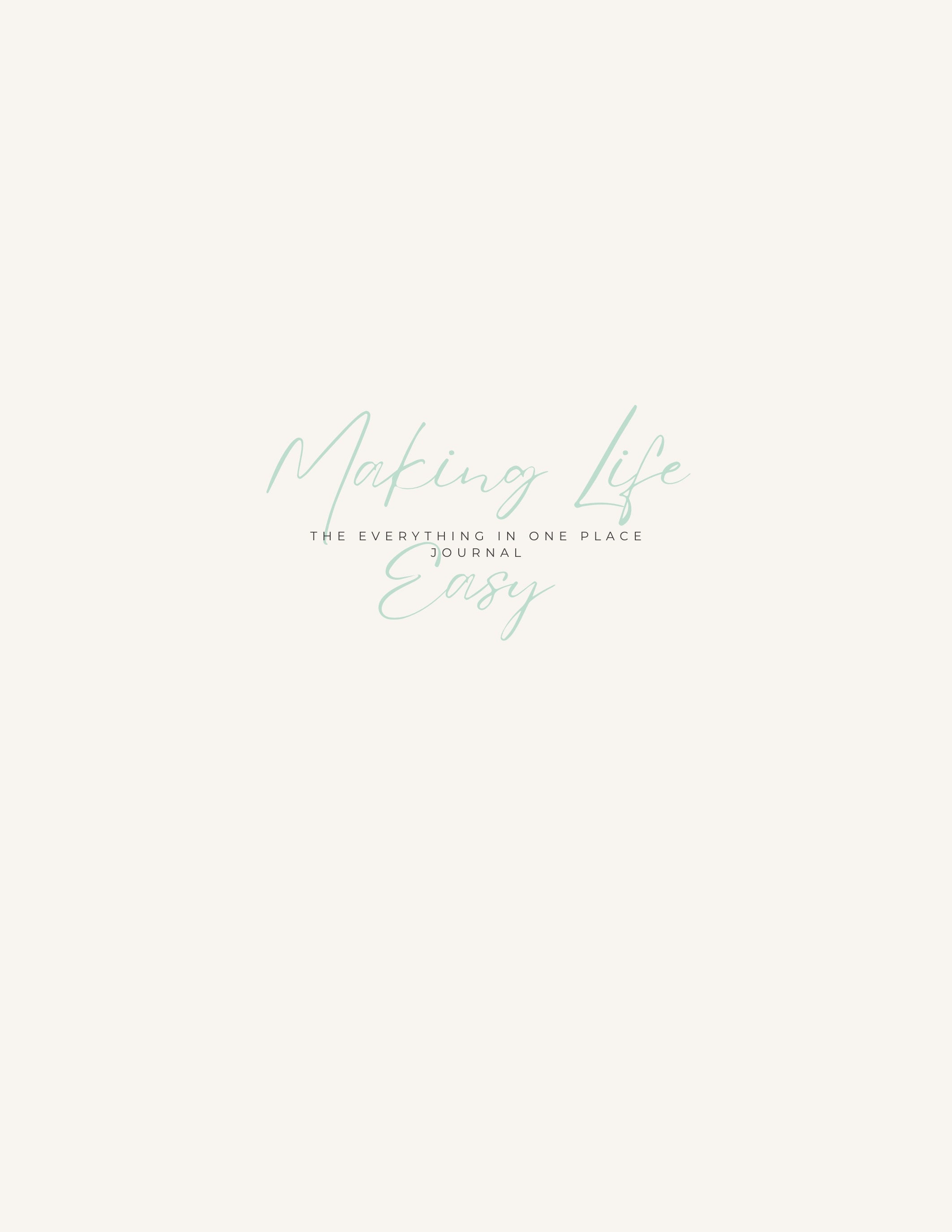 Digital Download - Making Life Easy - Everything in One Place Journal ...