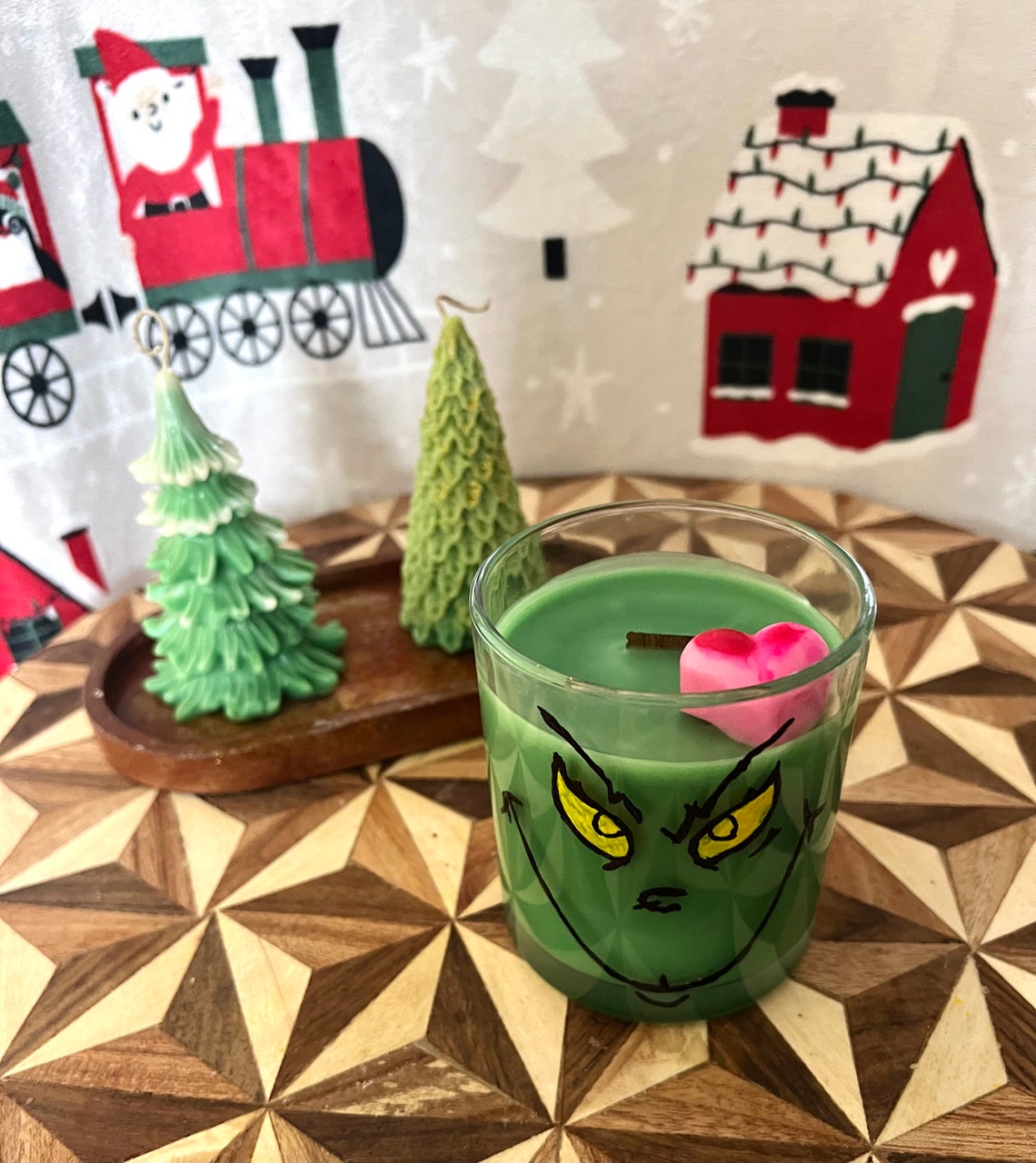 Grinch Candle and Christmas Tree Bundle - Etsy