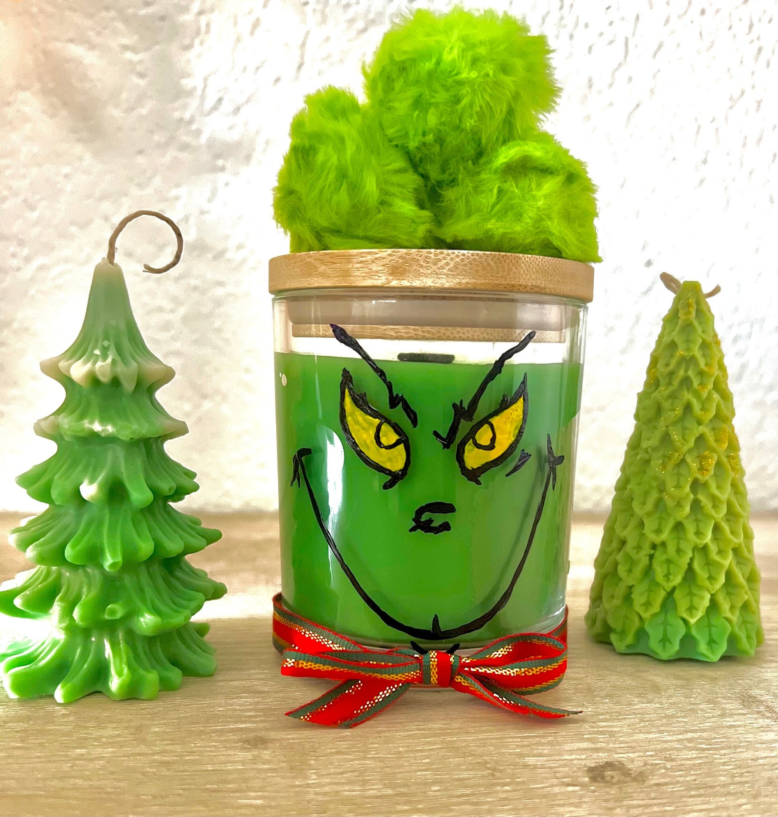Grinch Candle and Christmas Tree Bundle - Etsy