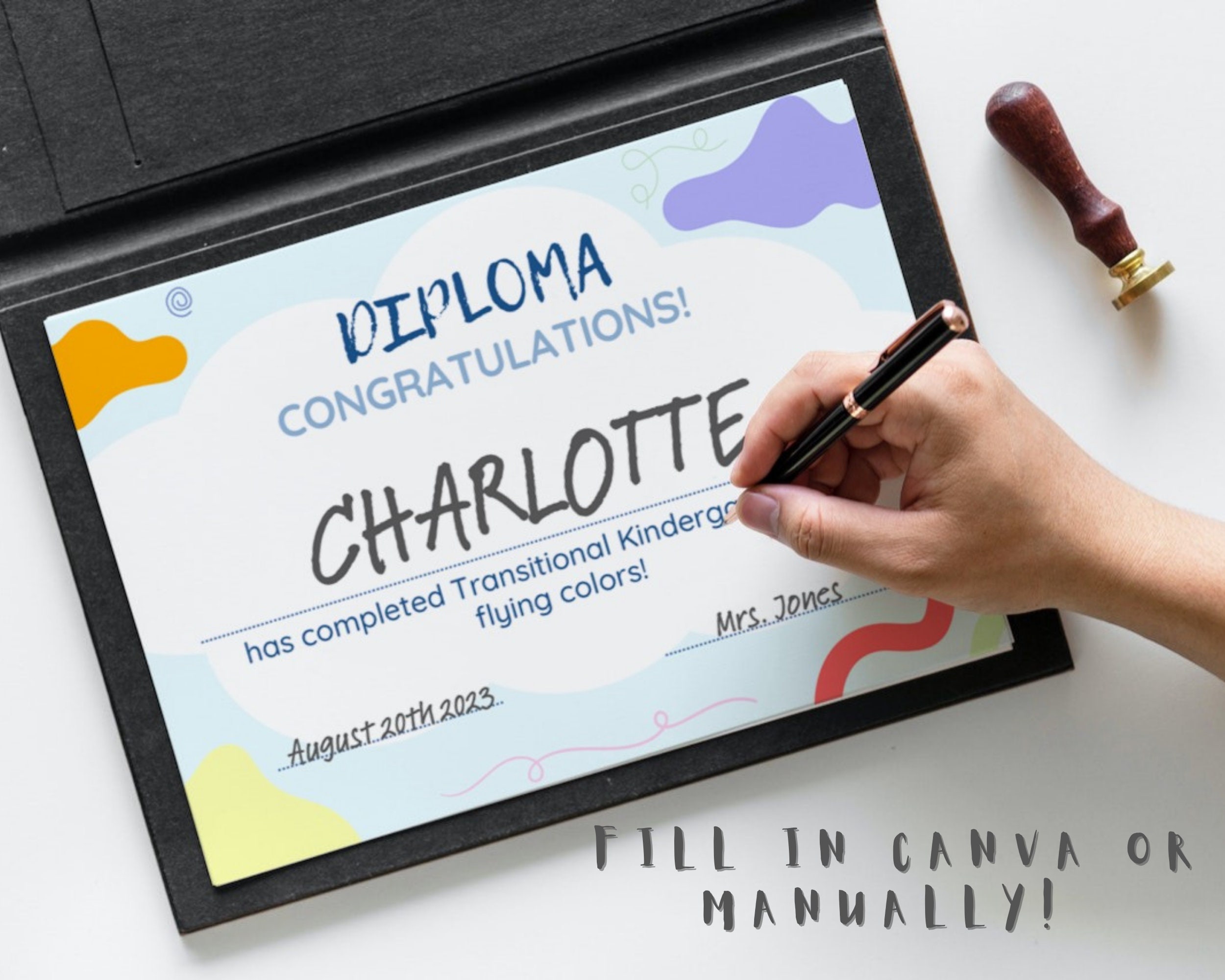 TK Diploma Preschool Diploma Kindergarten TK Graduation - Etsy