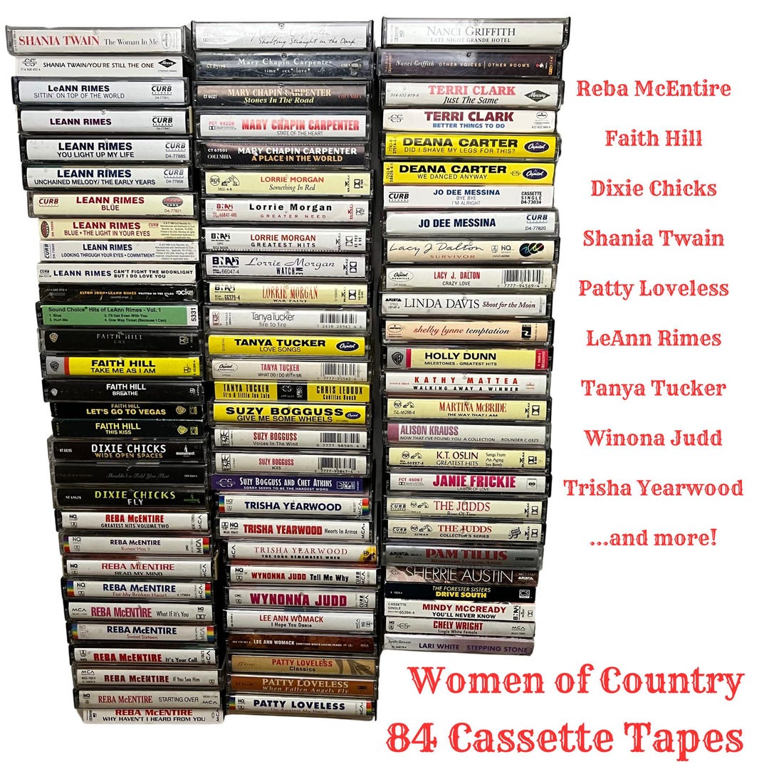 Women of Country, 84-pack, Cassette Tapes, Female Country Singers of ...