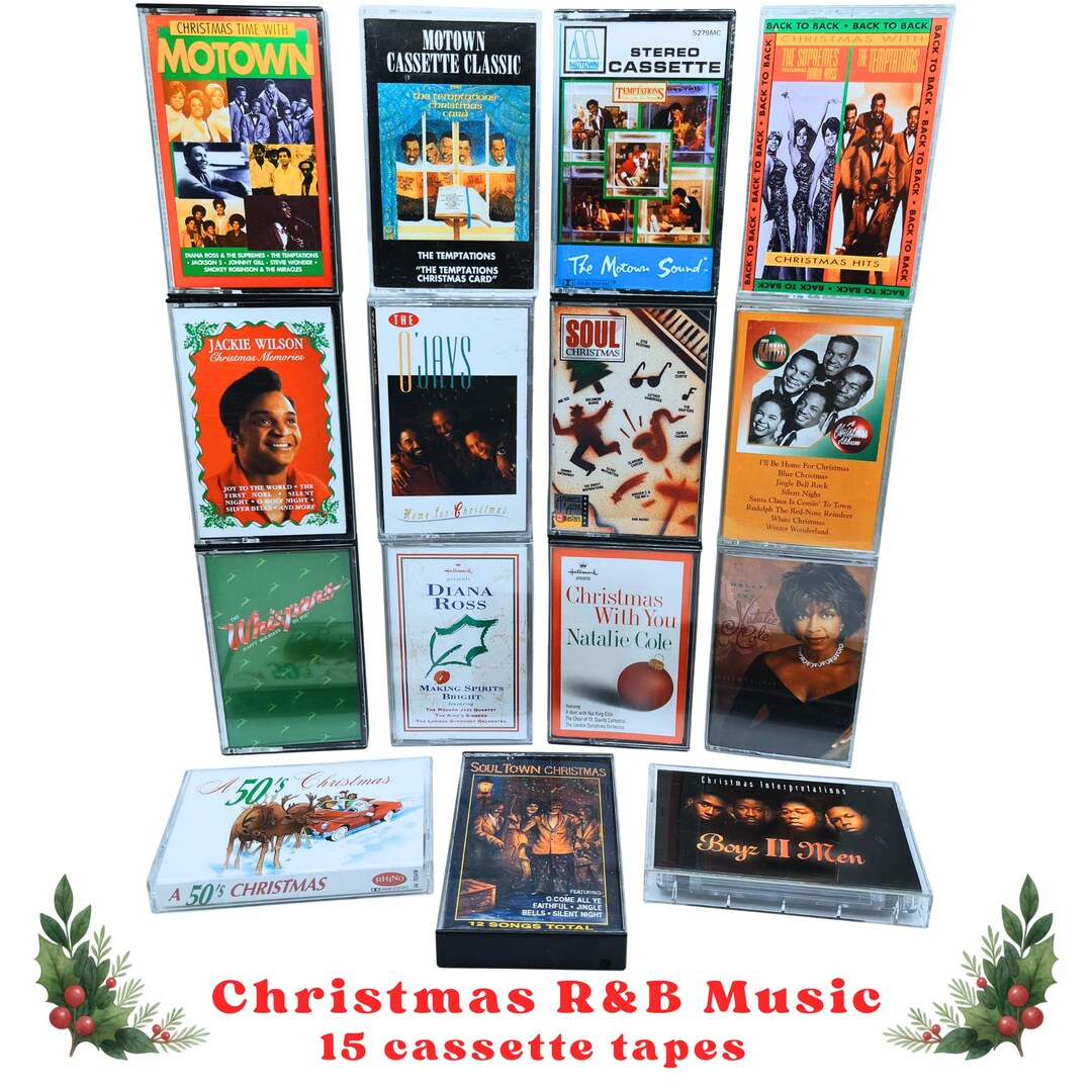 R&B Holiday Music, 15-pack, Cassette Tape Lot, Motown Christmas Songs ...