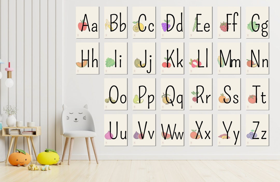 DIGITAL PRINT Alphabet Posters Fruits and Vegetables - Etsy