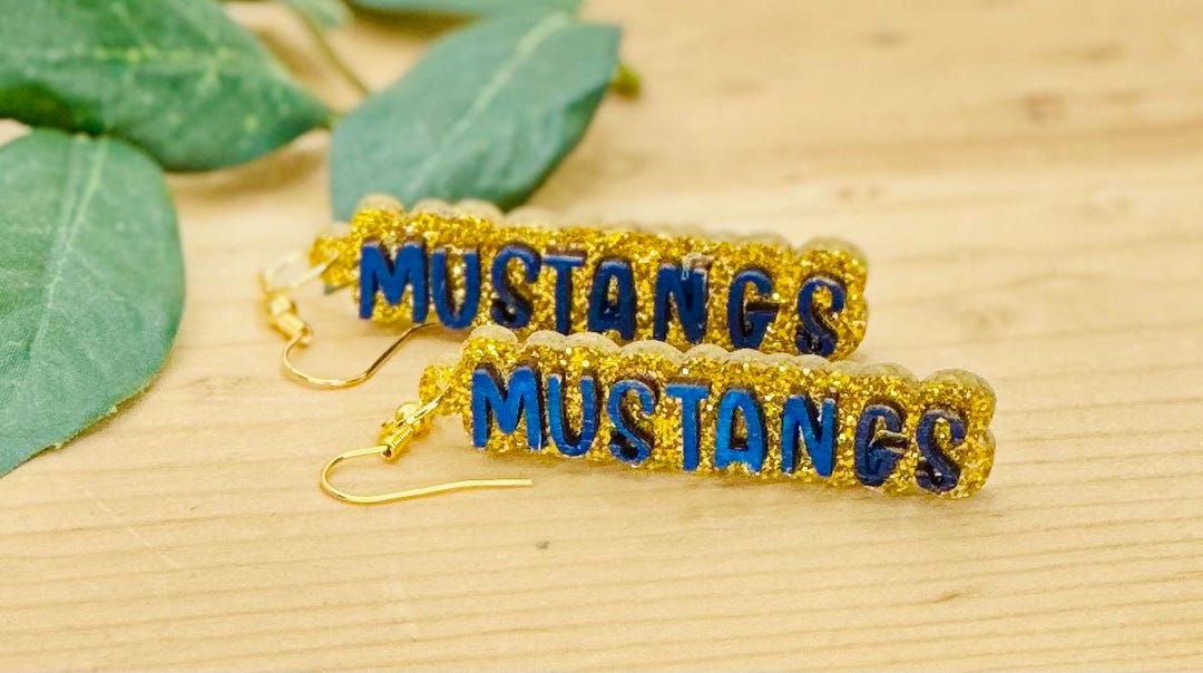 Mustang Mascot Earrings: Custom School Spirit Tailgate Jewelry - Etsy