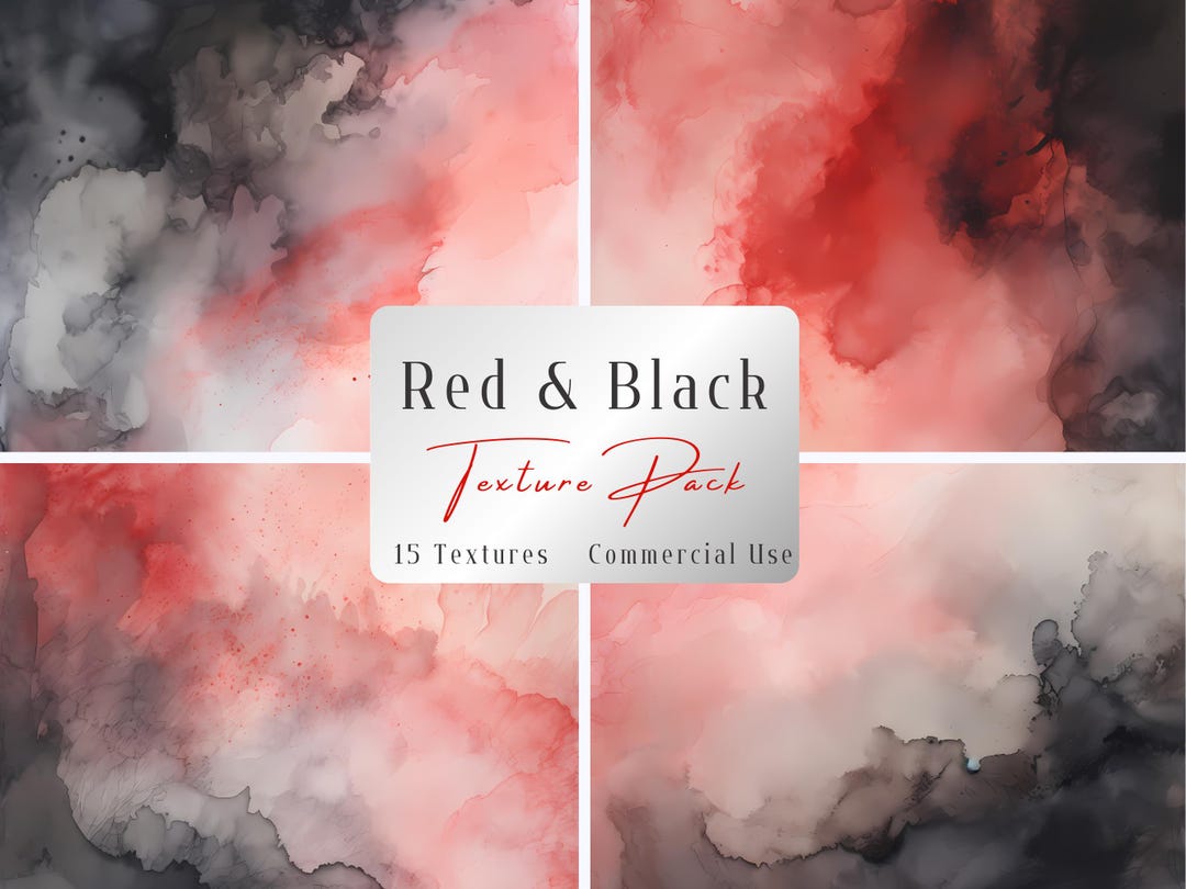 Red and Black Watercolor Background, Texture Digital Papers, PNG ...