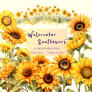 Watercolor Sunflower PNG Clipart, Fall Autumn Sunflowers Clip Art ...