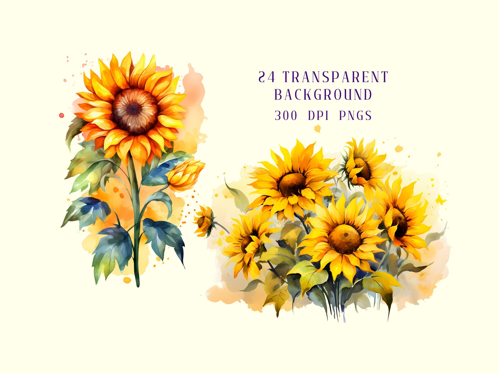 Watercolor Sunflower PNG Clipart, Fall Autumn Sunflowers Clip Art ...