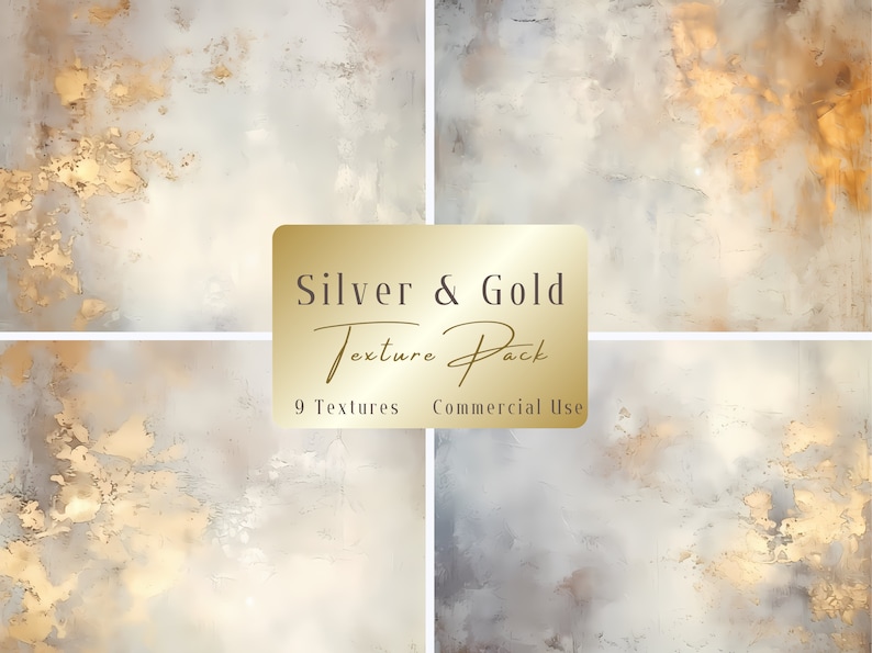 Silver and Gold Background, Texture Digital Paper, PNG, Metallic ...