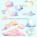 Watercolor Clouds PNG Clipart, Pastel Cloud Clip Art, Colorful Sunset ...