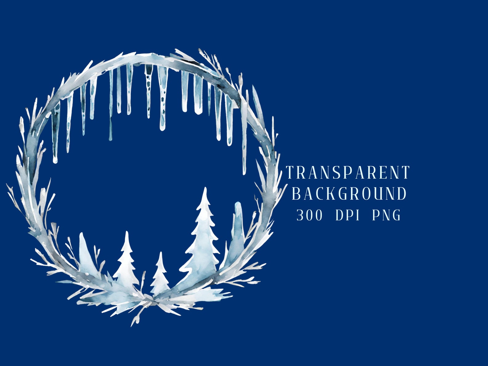 Icicle Wreath Clipart, Single Image, Winter Clip Art, Ice, Wedding ...