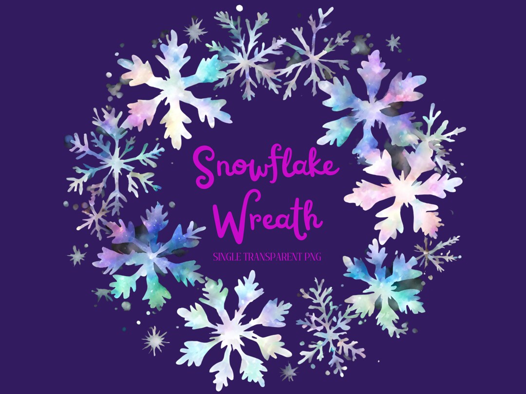 Snowflake Wreath Clipart, Winter Wedding Invitation, Transparent PNG ...