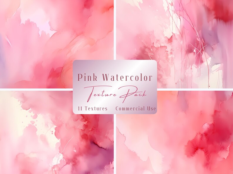 Pink Watercolor Texture Backgrounds, Abstract Wash Digital Paper (PNG ...