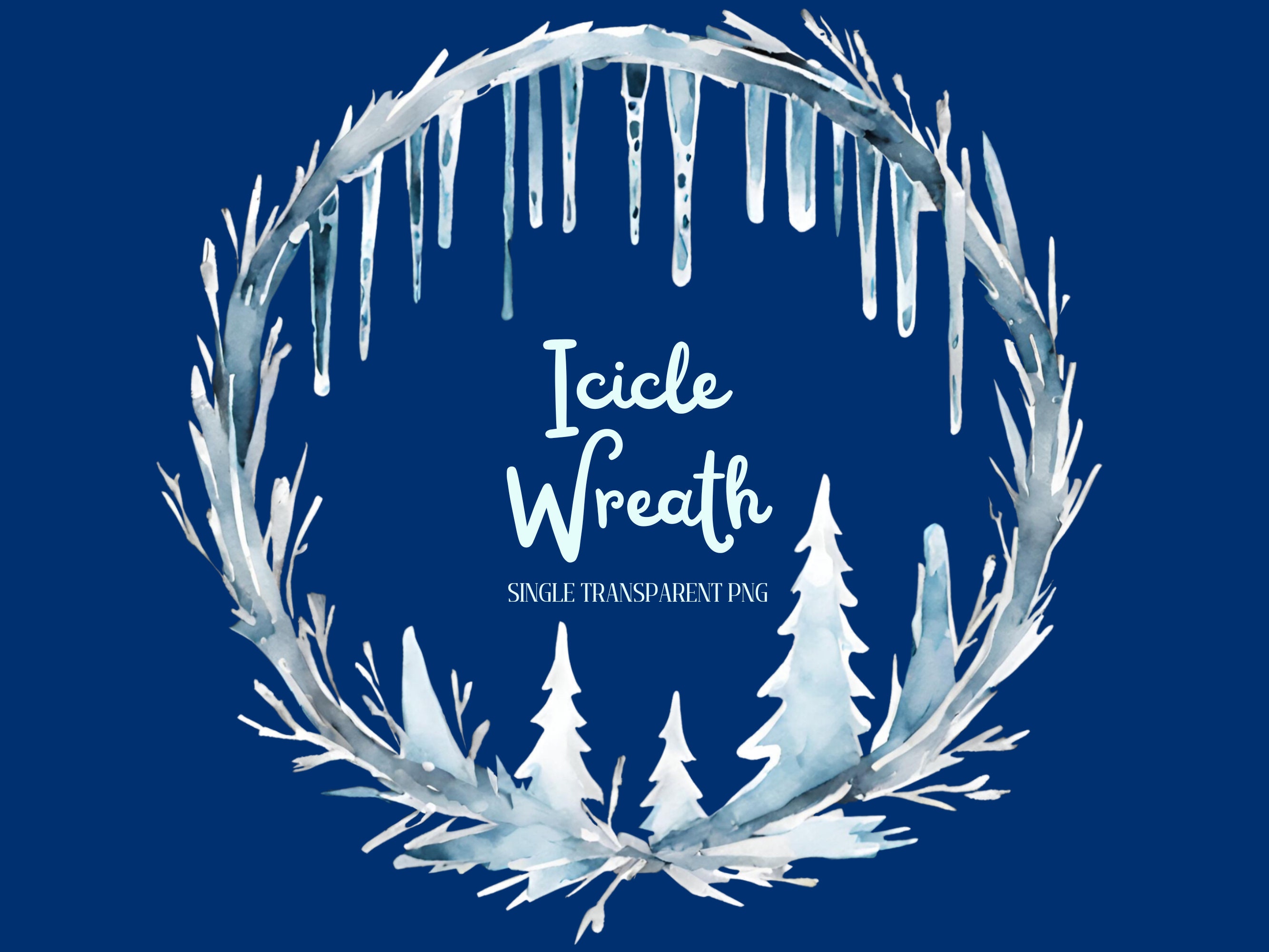 Icicle Wreath Clipart, Single Image, Winter Clip Art, Ice, Wedding ...