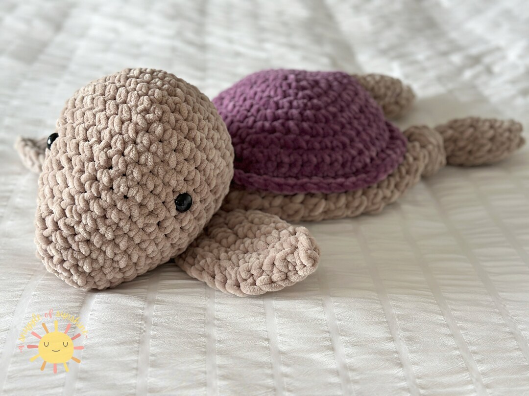 Extra Large Turtle Lovey Crochet Turtle Crochet Snuggler Baby Lovey ...