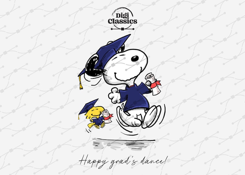 Happy Dance Grad, Snoopy, Peanuts Cute Illustration, Kid Graduation ...