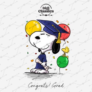 Congrats Grad, Snoopy, Peanuts Cute Illustration, Kid Graduation ...