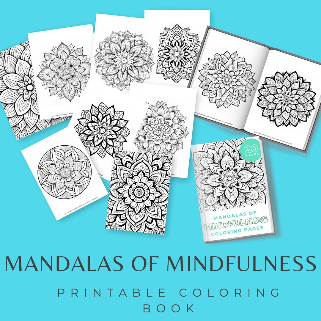 Mandalas of Mindfulness Coloring Book Digital Coloring Pages Stress ...