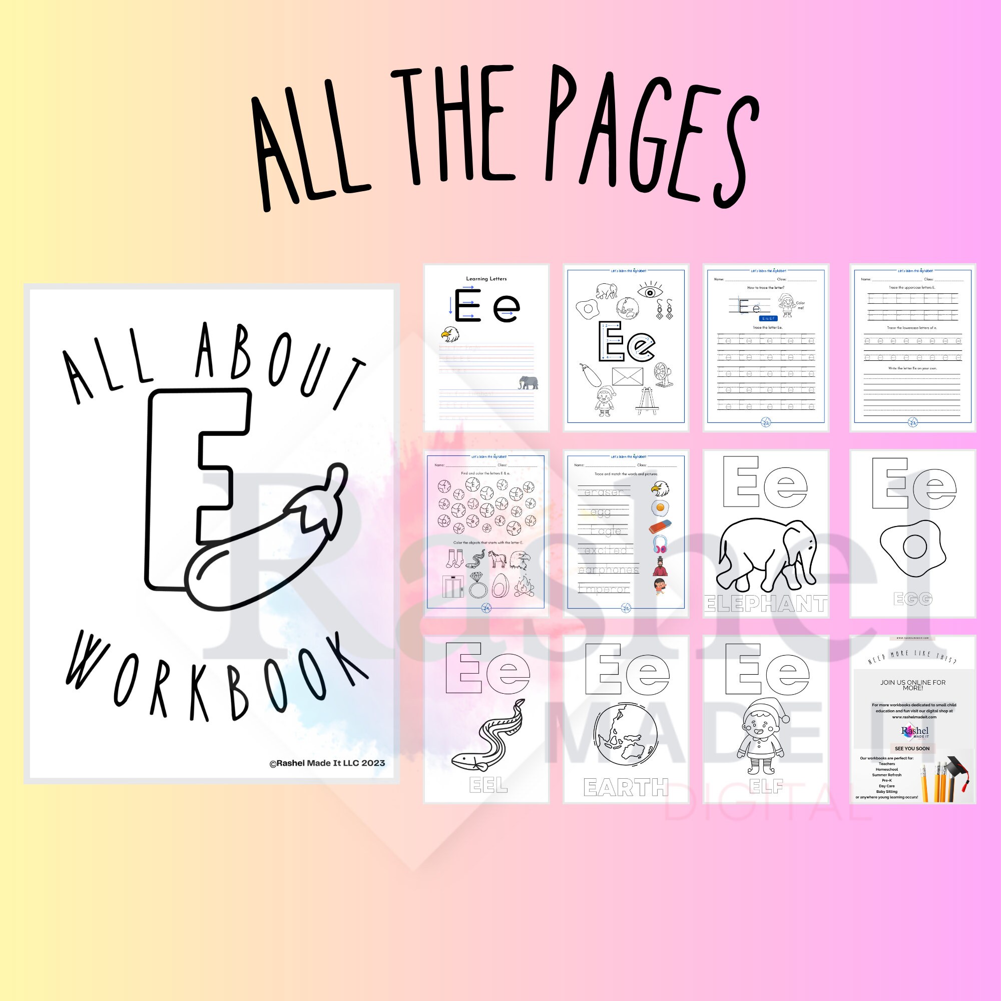 All About E Coloring and Activity Book Pre-school Letter - Etsy