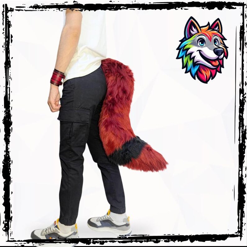 Fursuit Tail, Cosplay Tail, Wolf Tail, Fake Fur Tail "model: FOX Shine ...