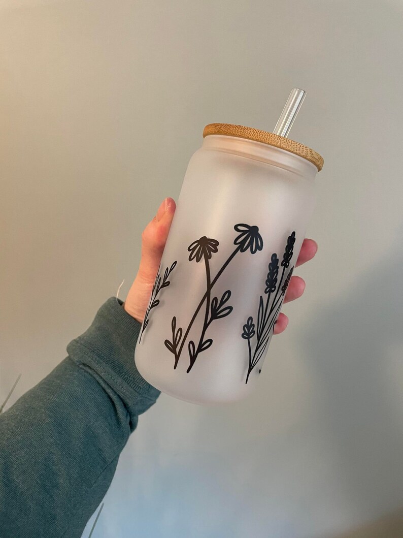 Custom Floral Frosted Coffee Can - Personalized Gift for Coffee Lovers ...