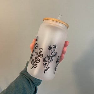 Custom Floral Frosted Coffee Can - Personalized Gift for Coffee Lovers ...