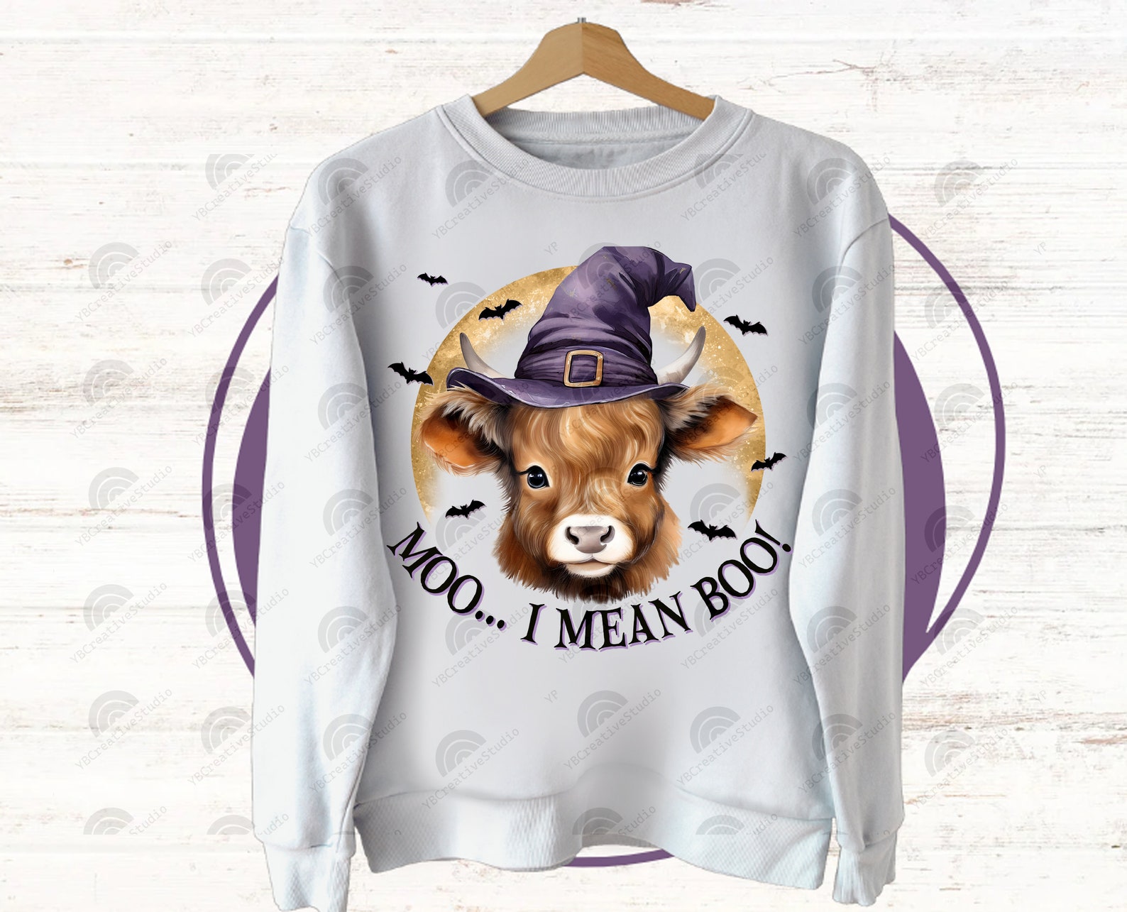 Moo I Mean Boo Png, Halloween Cow Png, Highland Longhorn Cow Png ...