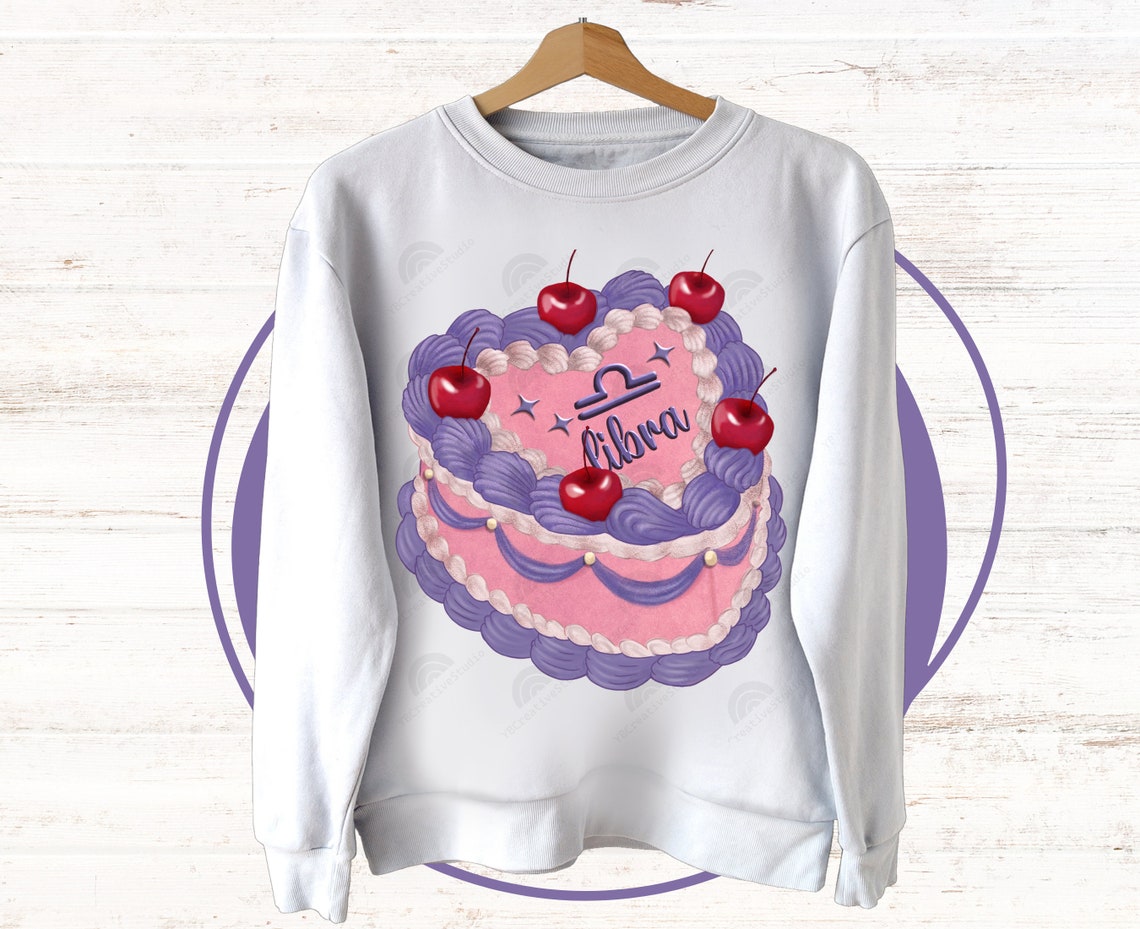 Libra Retro Heart Cake Png, Libra Png, Birthday Cake Png, Astrology Png ...