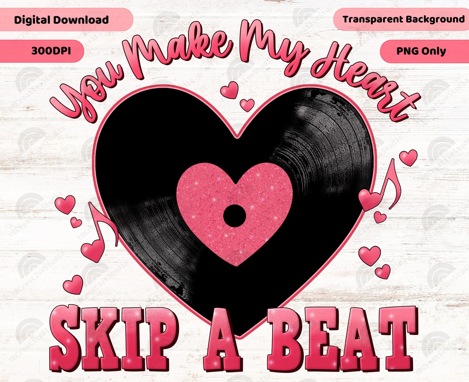 You Make My Heart Skip a Beat Png, Heart Record Player Png, Digital ...