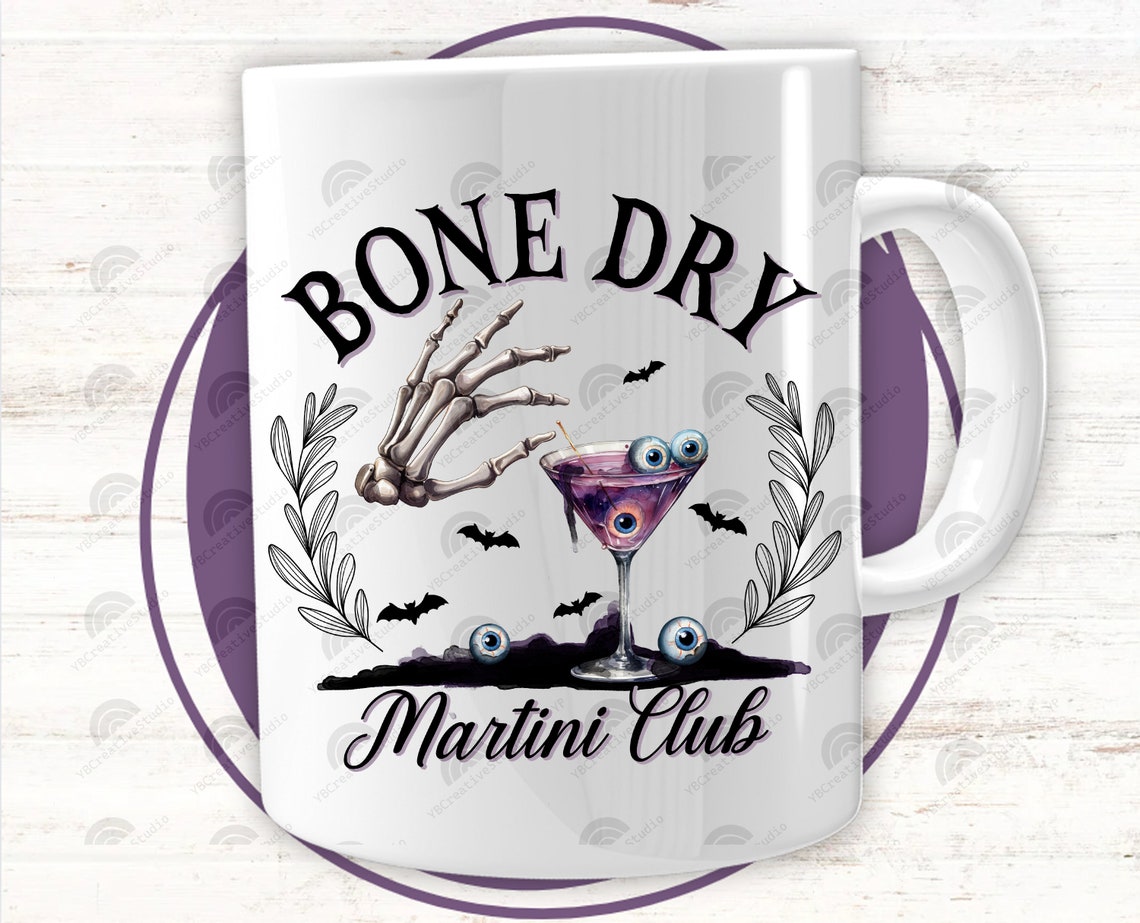 Bone Dry Martini Club Png, Coctail Club Png, Halloween Png, Skeleton ...