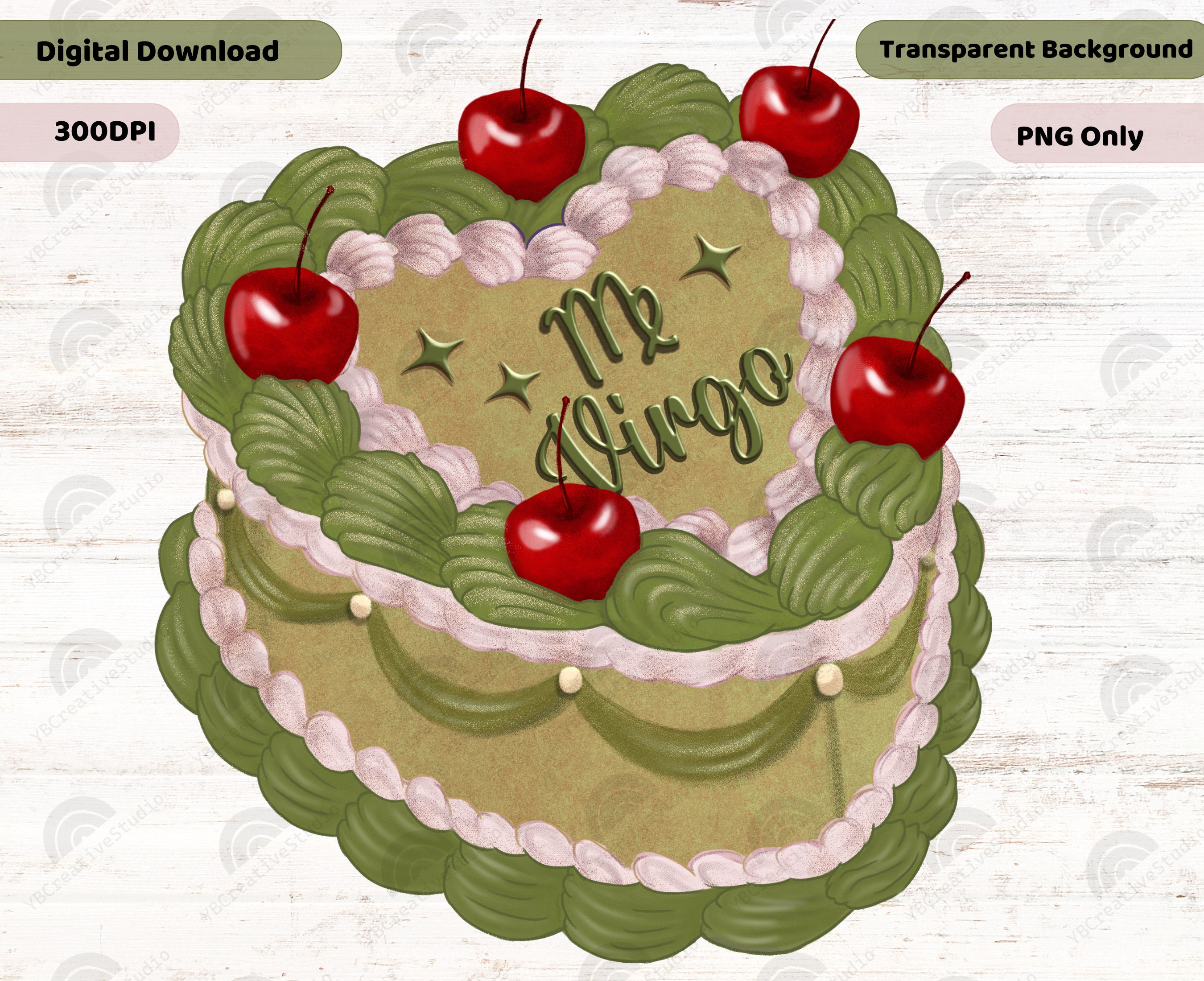 Virgo Retro Heart Cake Png, Virgo Png, Birthday Cake Png, Astrology Png ...