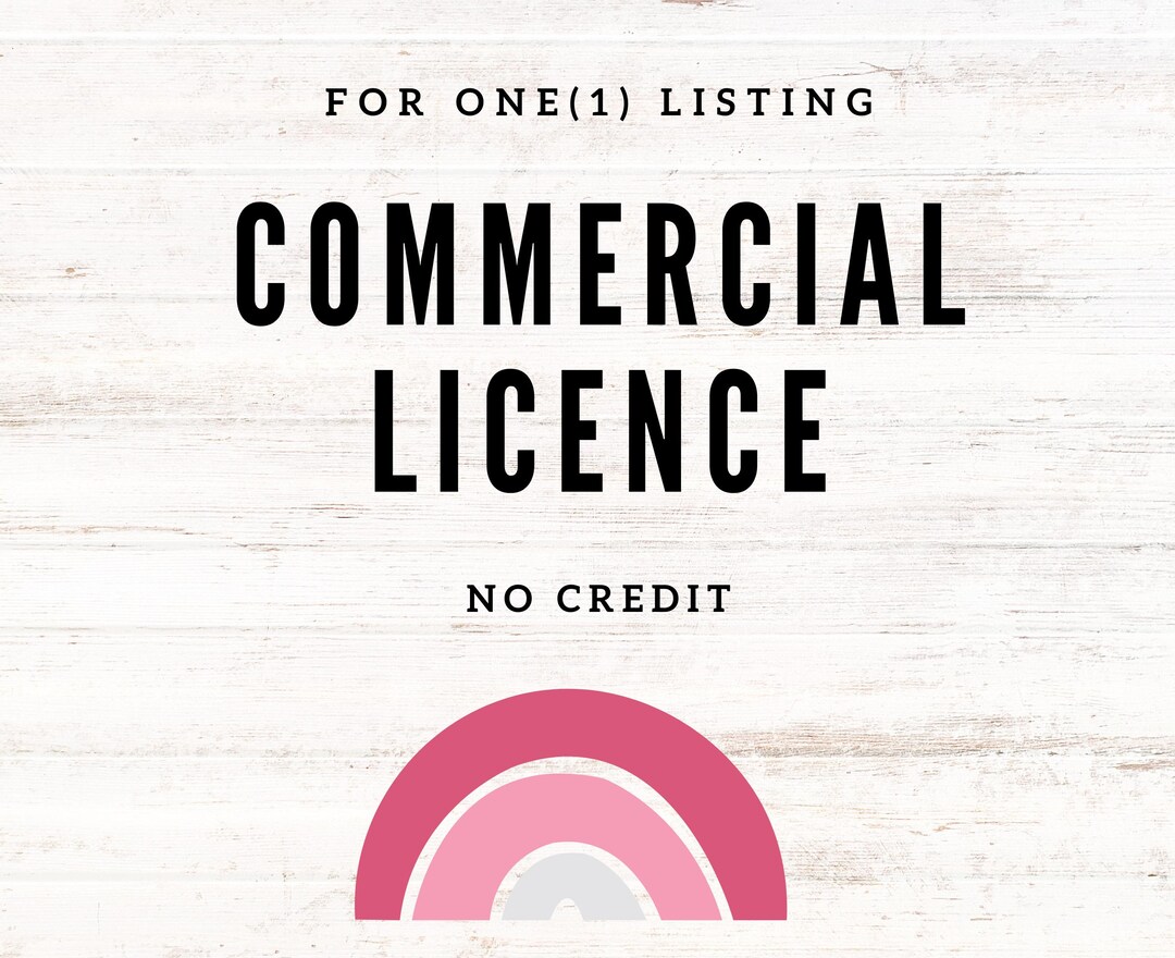 Commercial License One(1) Listing Unlimited With NO CREDIT - Etsy