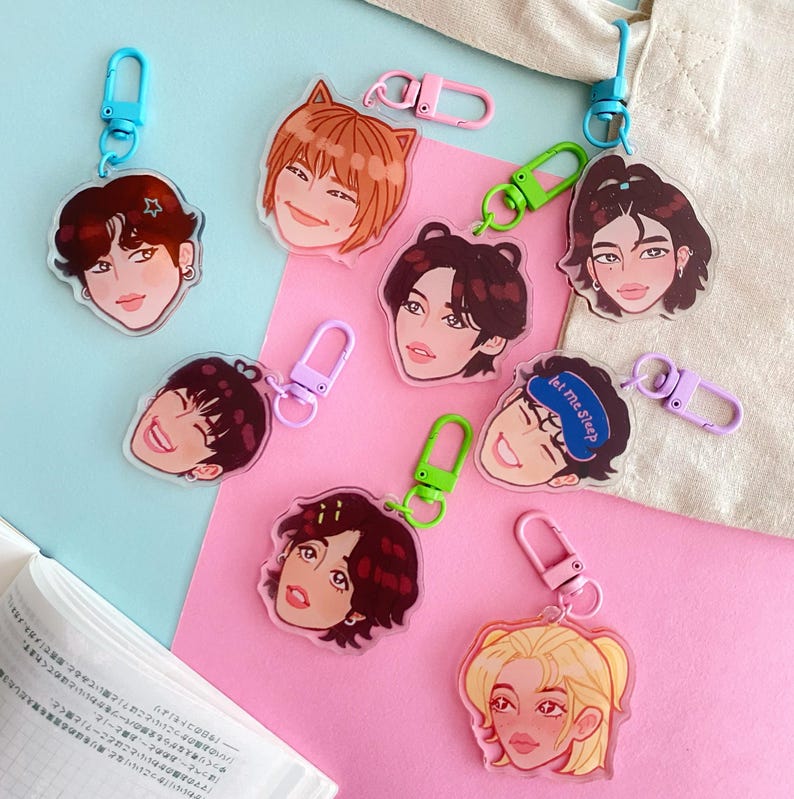 Stray Kids Keychain SKZ Acrylic Keychain Double-sided Cute Kpop ...