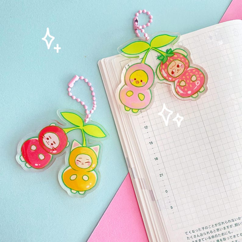 Stray Kids SKZOO Fruit Acrylic Charms Double-sided Kpop Keychain 2in ...