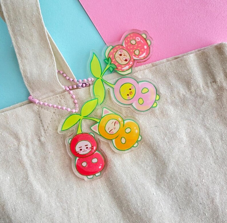 Stray Kids SKZOO Fruit Acrylic Charms Double-sided Kpop Keychain 2in ...