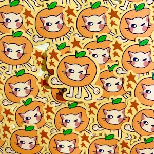 Cat Snack + Fruit Stickers | Aesthetic Cute Stickers + Sticker Pack - Etsy