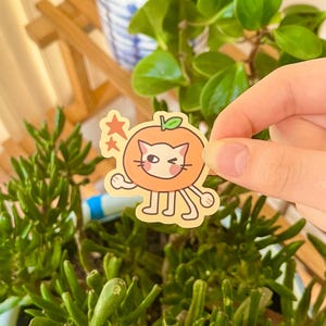 Cat Snack + Fruit Stickers | Aesthetic Cute Stickers + Sticker Pack - Etsy