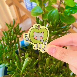 Cat Snack + Fruit Stickers | Aesthetic Cute Stickers + Sticker Pack - Etsy