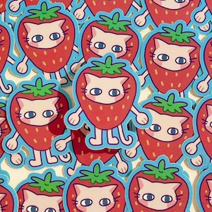 Fruit Cat Stickers | Aesthetic Cute Stickers + Sticker Pack - Etsy