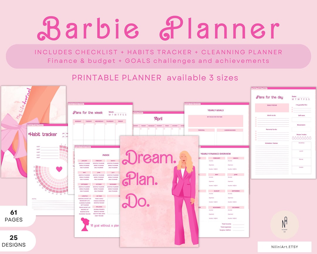 Must Have Barbie Planner Bundle: Checklist Habits Tracker - Etsy